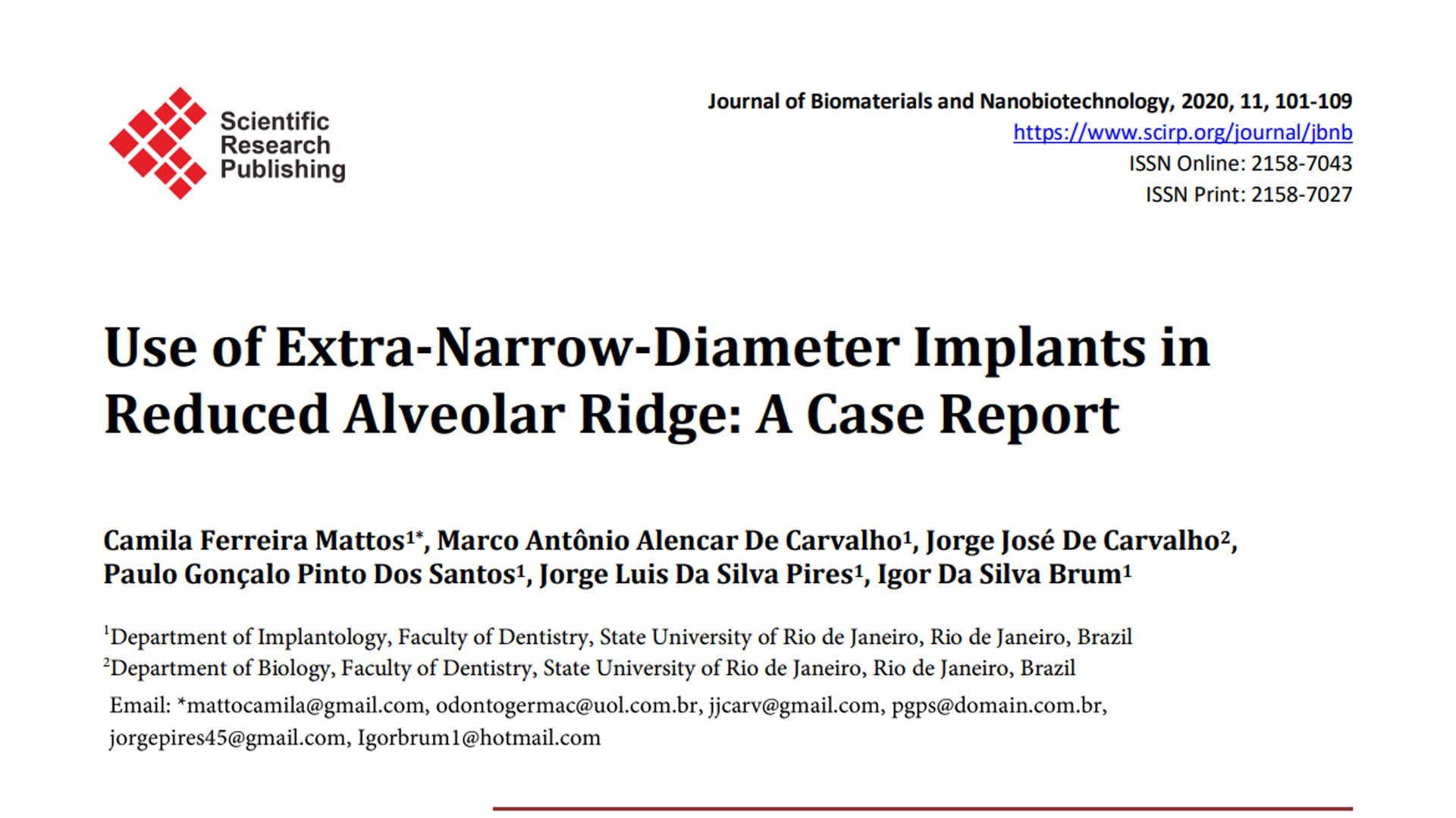 Use of Extra-Narrow-Diameter Implants in Reduced Alveolar Ridge ...